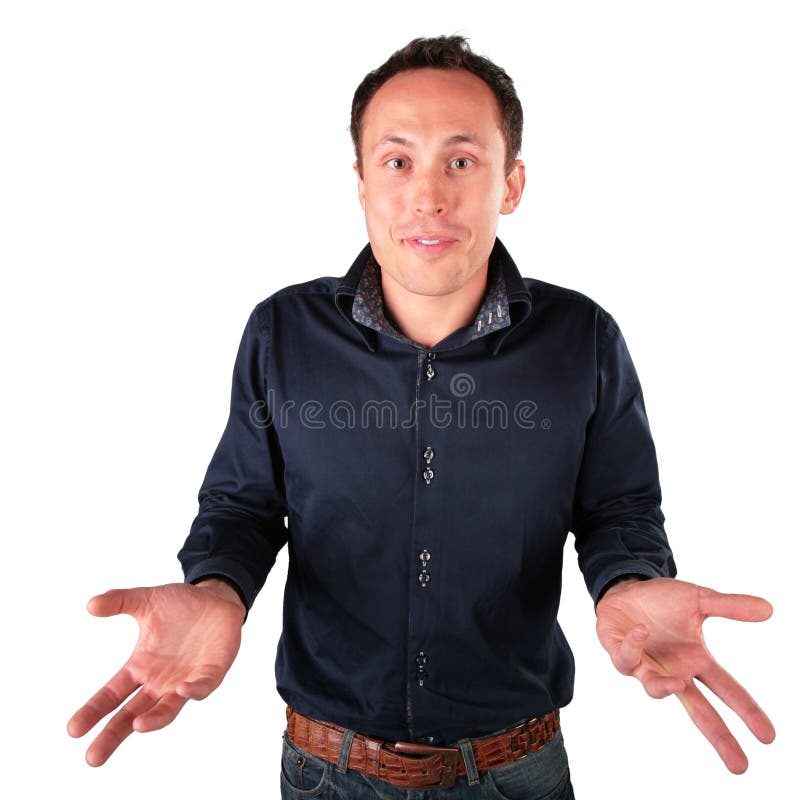 Surprised Man Makes Helpless Gesture Stock Image - Image of actor ...