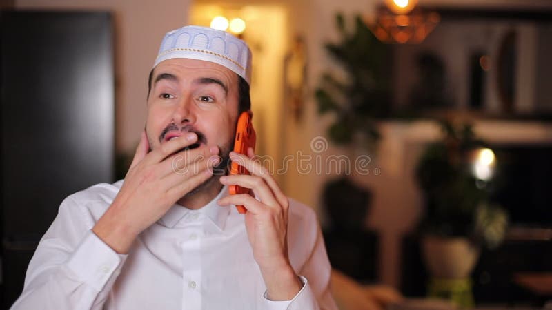 Surprised Man during a Positive Phone Call Stock Video - Video of ...