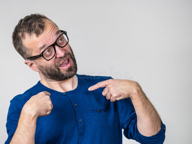 Surprised Man Wearing Eyeglasses Stock Image Image Of Shock
