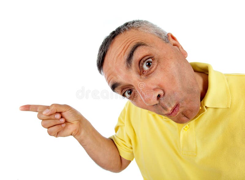 Surprised Man with WOW Expression. Stock Photo - Image of point, blank ...
