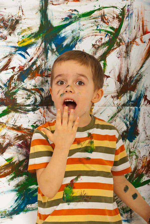 Surprised messy boy stock image. Image of beautiful, artistic - 23392097