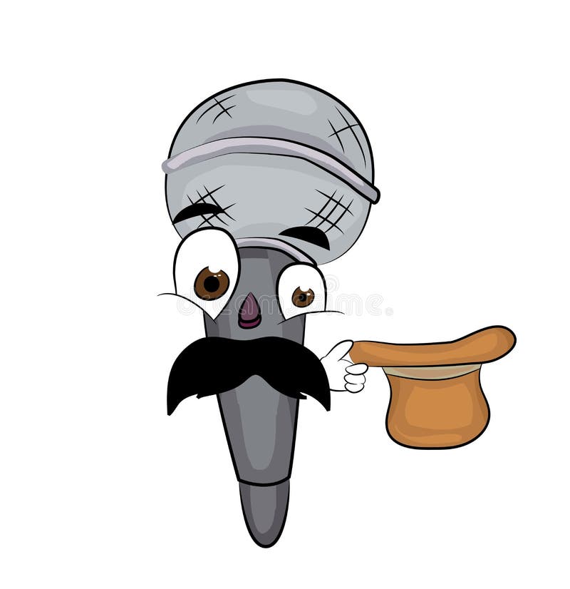 Sad microphone cartoon stock illustration. Illustration of isolated ...
