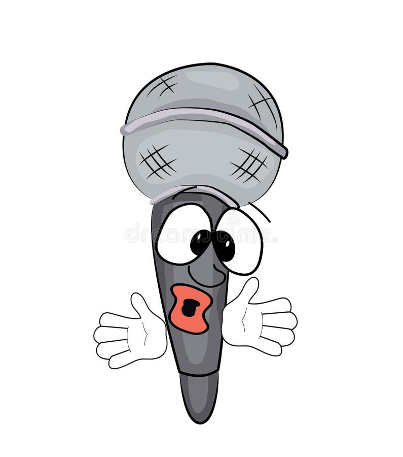 Sad microphone cartoon stock illustration. Illustration of isolated ...