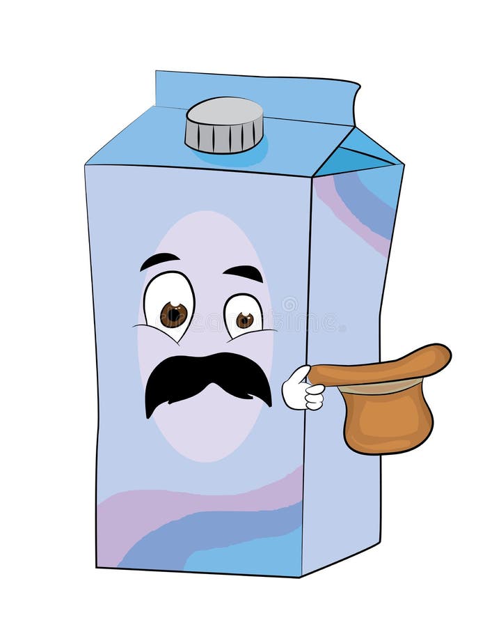 Sad milk cartoon stock illustration. Illustration of isolated - 48766760