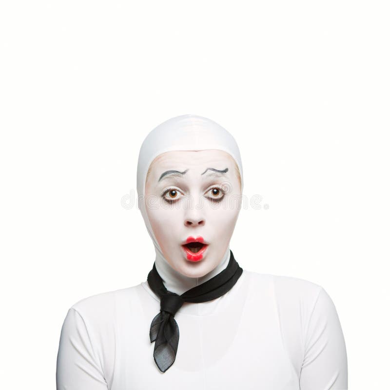 Surprised mime stock photo. Image of girl, makeup, isolated - 22502900