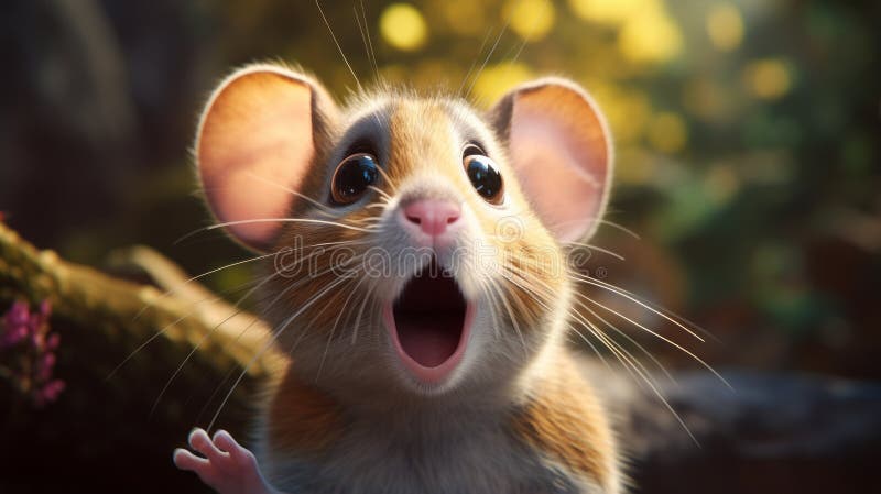 Surprised Mouse: a Colorful and Lively Portrayal in the Style of ...