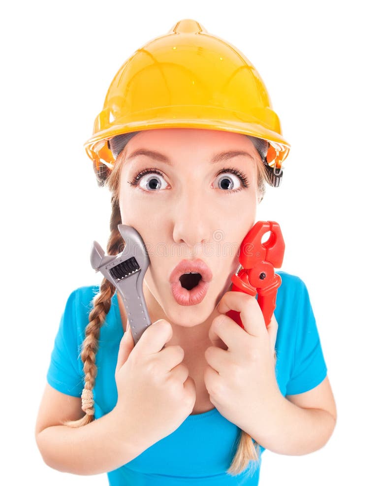 Girl Surprise Handyman Flashing Stock Photos - Free & Royalty-Free ...