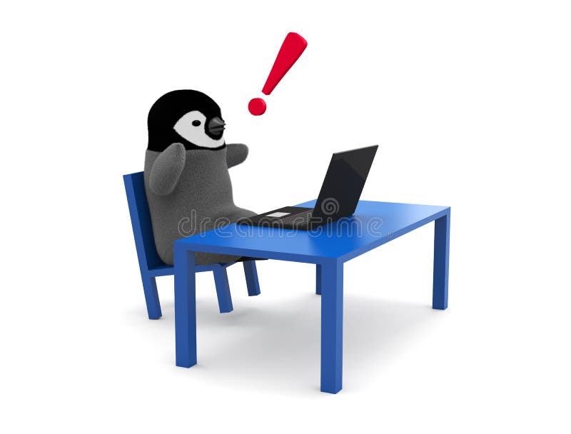 Surprised Penguin Character Bird Illustration Cartoon Stock ...