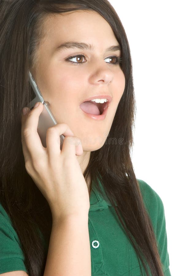 Surprised Phone Girl stock image. Image of white, teenage - 3202827
