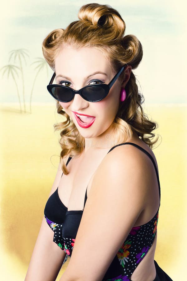 Surprised Pinup Girl Tropical Beach Background Stock Photos - Free ... Surprised Pinup Girl Tropical Beach Background Stock Photos - Free ...