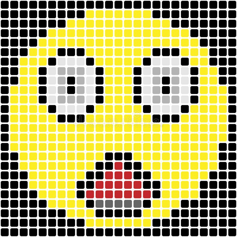 Surprised pixel emoticon stock vector. Illustration of pixel - 71142655