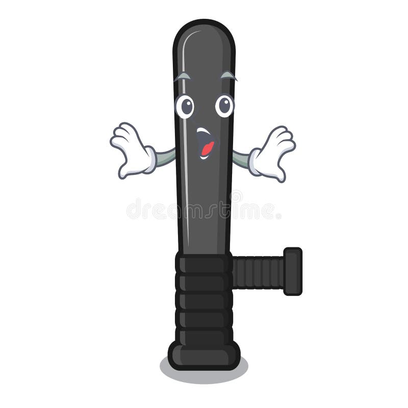 Surprised Police Baton is Put Cartoon Table Stock Vector - Illustration ...