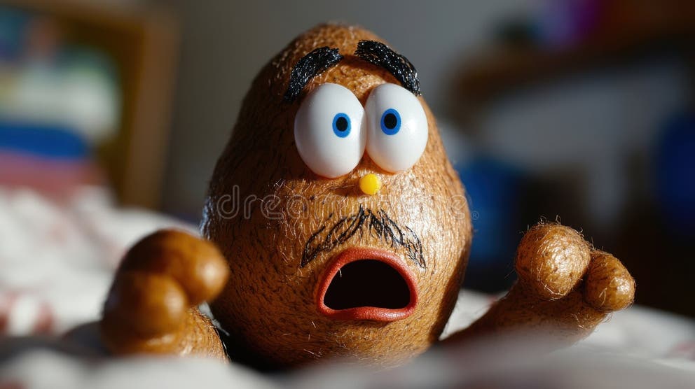 Surprised Potato Character with Expression of Shock and Big Eyes. Mr ...