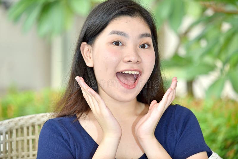 A Surprised Pretty Chinese Person Stock Photo - Image of beautiful ...