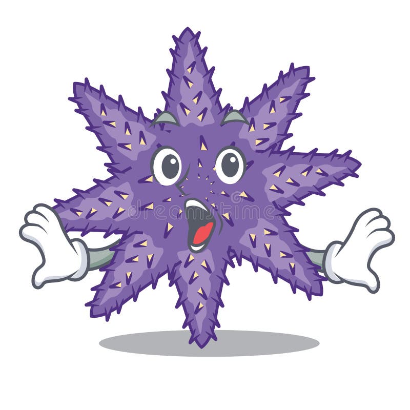 Surprised Purple Starfish in the Character Shape Stock Vector ...
