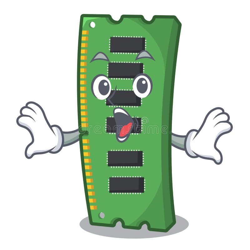 With Laptop RAM Memory Card Isolated In Cartoon Stock Vector ...