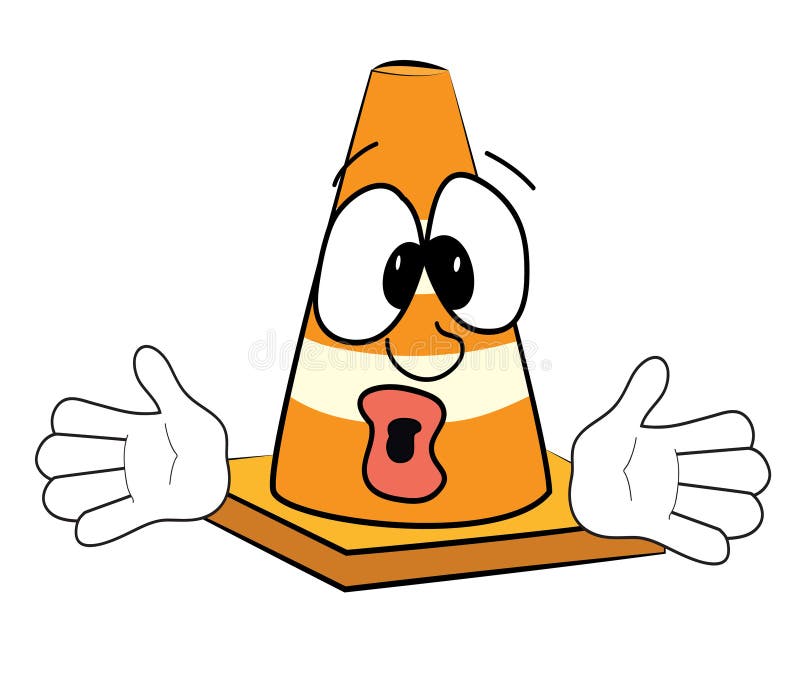 Sad Road cone cartoon stock illustration. Illustration of transport ...