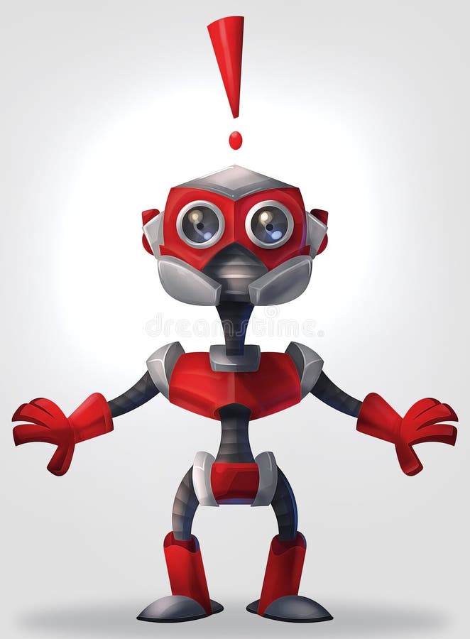 Surprised Robot stock illustration. Illustration of clipart - 64817172