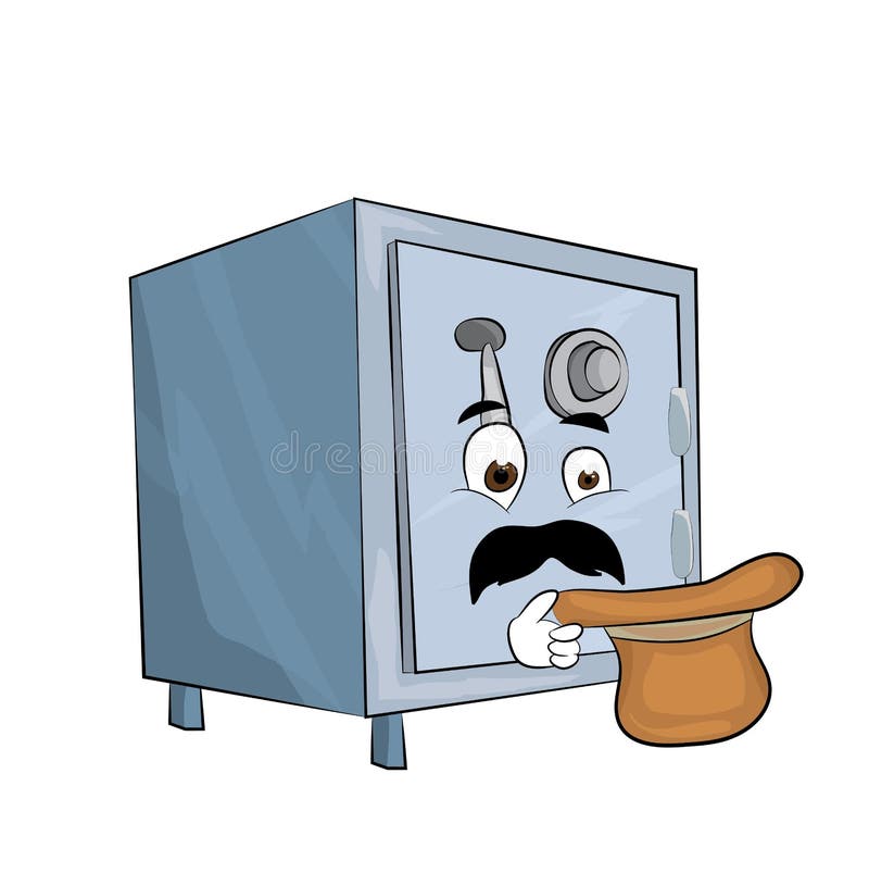 Surprised safe cartoon stock illustration. Illustration of isolated ...