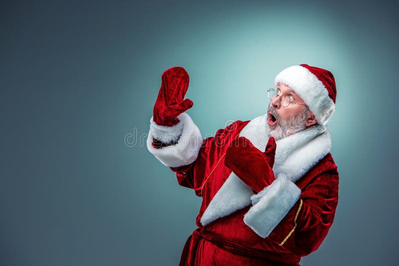 Surprised Santa Claus stock photo. Image of face, christmas - 47722768