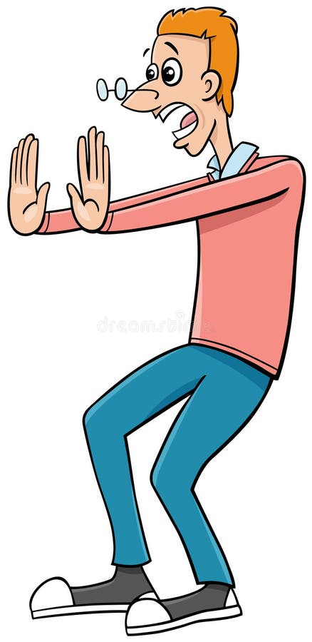Surprised or Scared Cartoon Young Man Comic Character Stock Vector ...