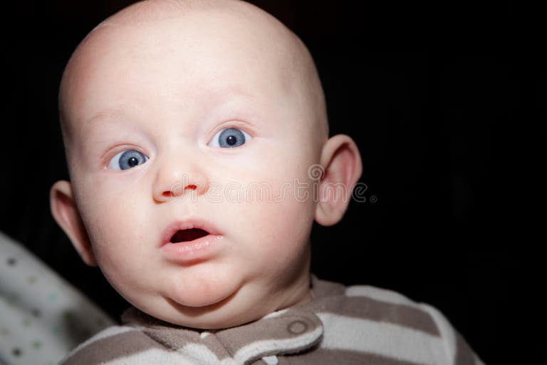 Surprised or Scared Chubby Baby Stock Image - Image of clean, human ...
