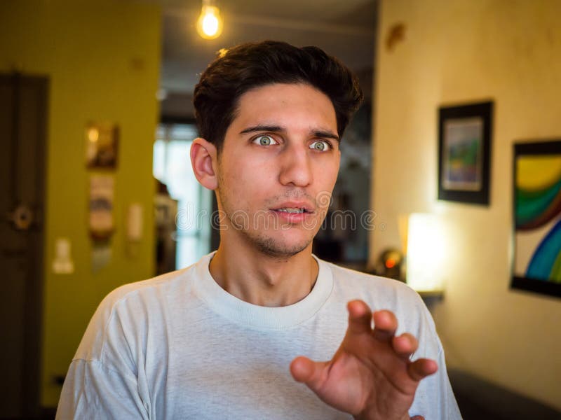 Surprised, Scared, Frightened, Unsure Handsome Young Man Stock Image ... Surprised, Scared, Frightened, Unsure Handsome Young Man Stock Image ...