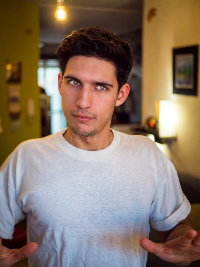 Surprised, Scared, Frightened, Unsure Handsome Young Man Stock Photo ...