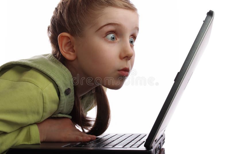 Surprised Schoolgirl stock image. Image of screen, cute - 11893013