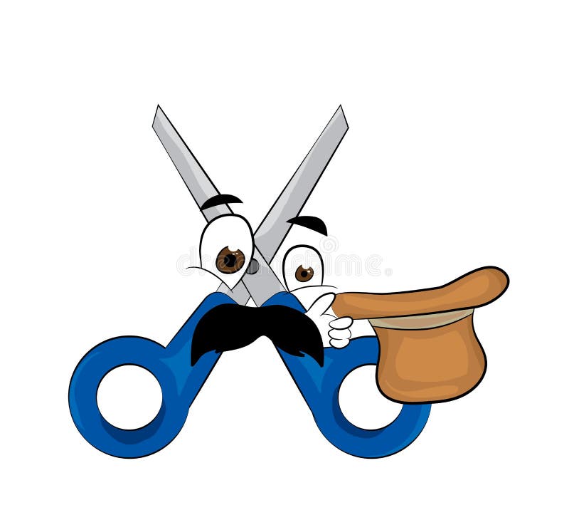 Sad scissors cartoon stock illustration. Illustration of isolated ...
