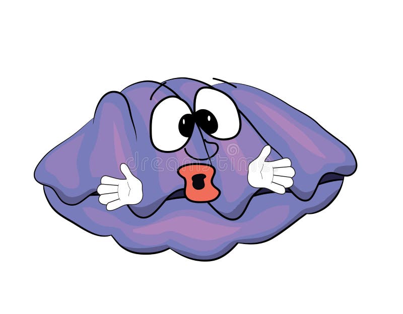 Sad sea shell cartoon stock illustration. Illustration of upset - 48914423