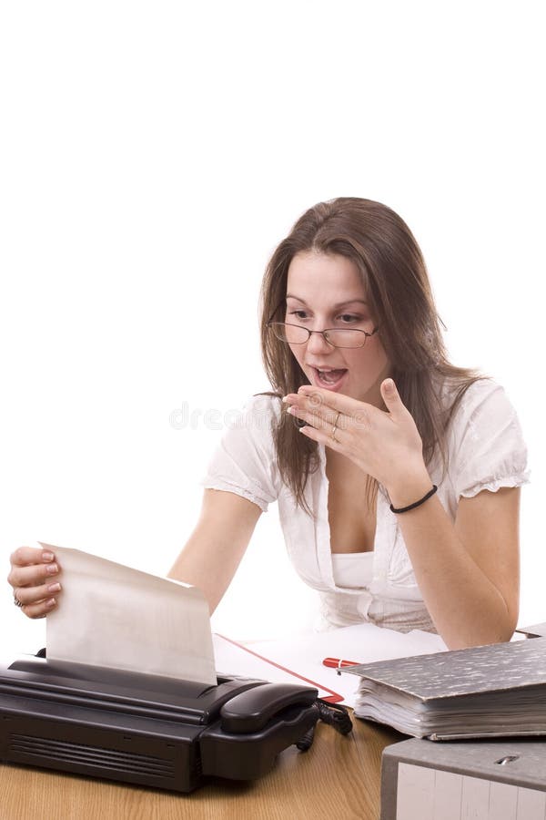 Surprised Secretary in Office Stock Image - Image of attractive, adult ...