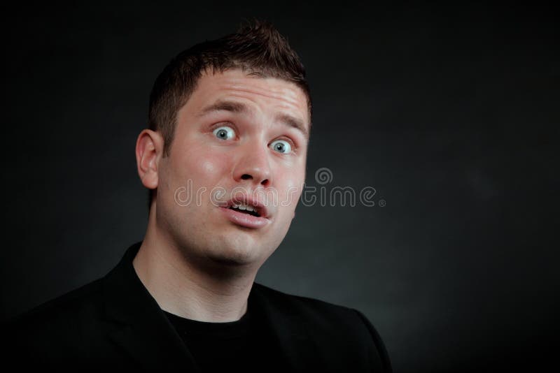 Surprised Shocked Man Wide Eyed Face Stock Photography - Image: 34434082