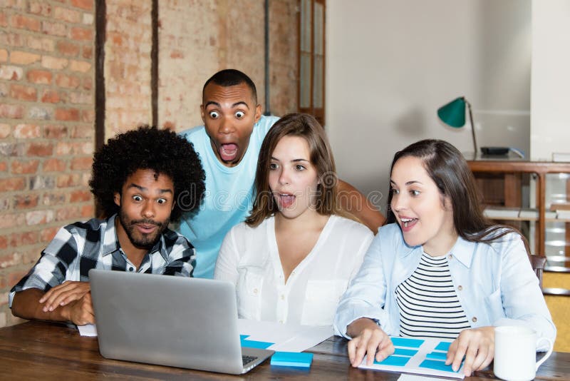 Surprised and Shocked Programmers at Work Stock Image - Image of ...