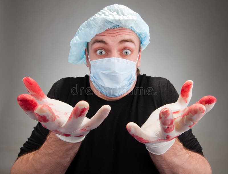 Surprised sick surgeon stock image. Image of furious - 18786293