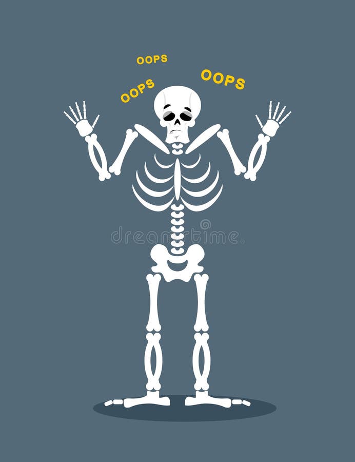 Surprised Skull Emotion. Crossbones. Discouraged Skeleton Head Stock ...