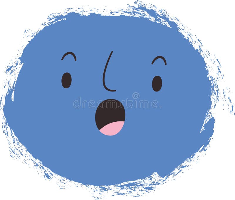 Surprised Smiley Face Circle Doodle Stock Vector - Illustration of ...