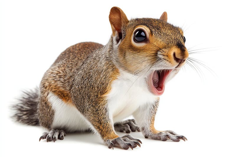 A Surprised Squirrel with Its Mouth Wide Open, Looking Expressive and ...