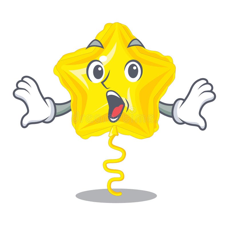 Surprised Star Balloon in the Cartoon Shape Stock Vector - Illustration ...