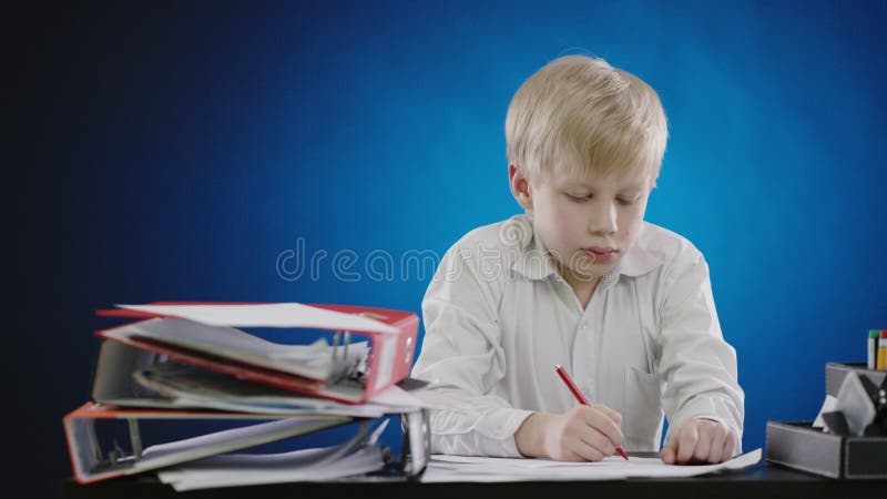 Surprised Student Writing Writing Pen on Paper Stock Video - Video of ...