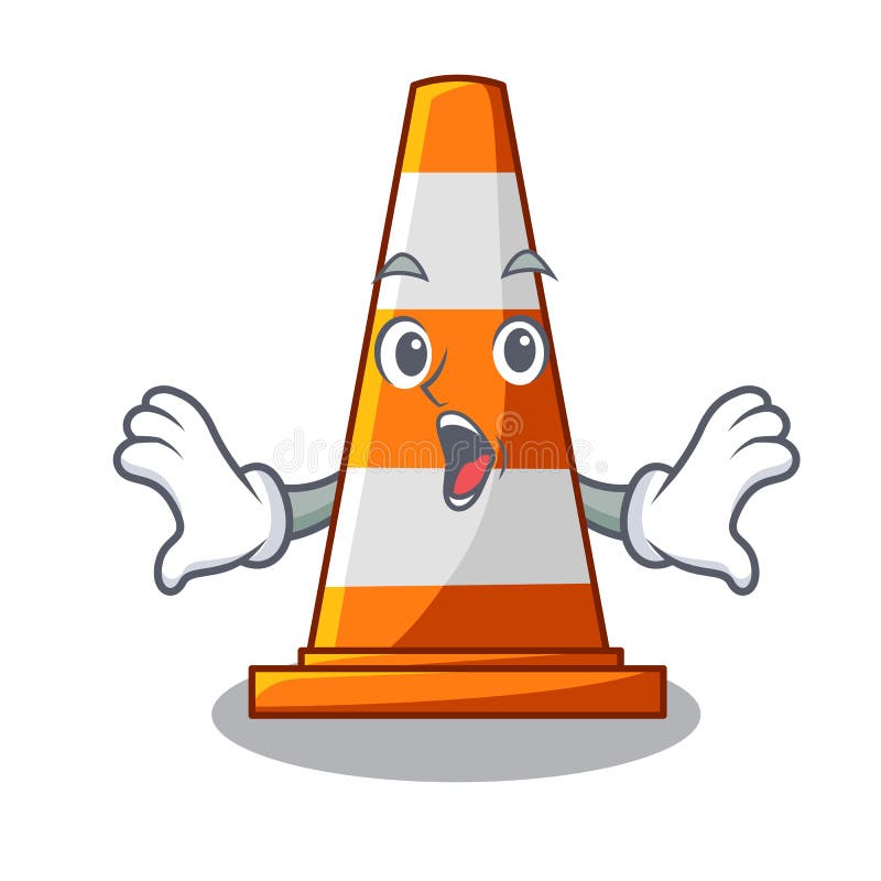 Surprised Road Cone Cartoon Stock Illustration - Illustration of road ...
