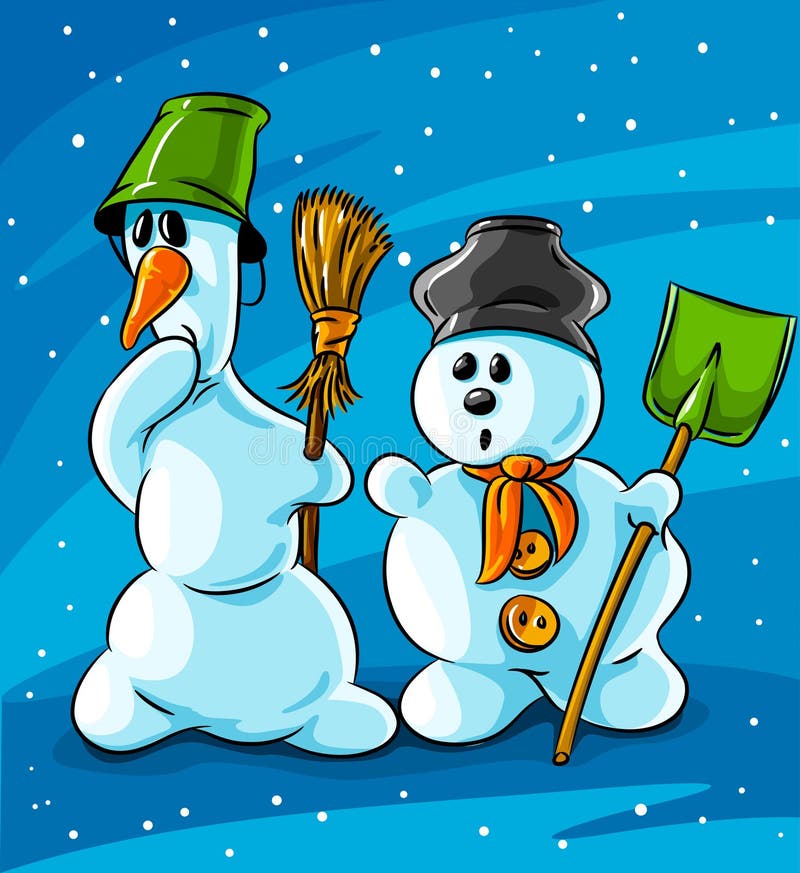 Surprised Vector Winter Snowmen Stock Vector - Illustration of cold ...