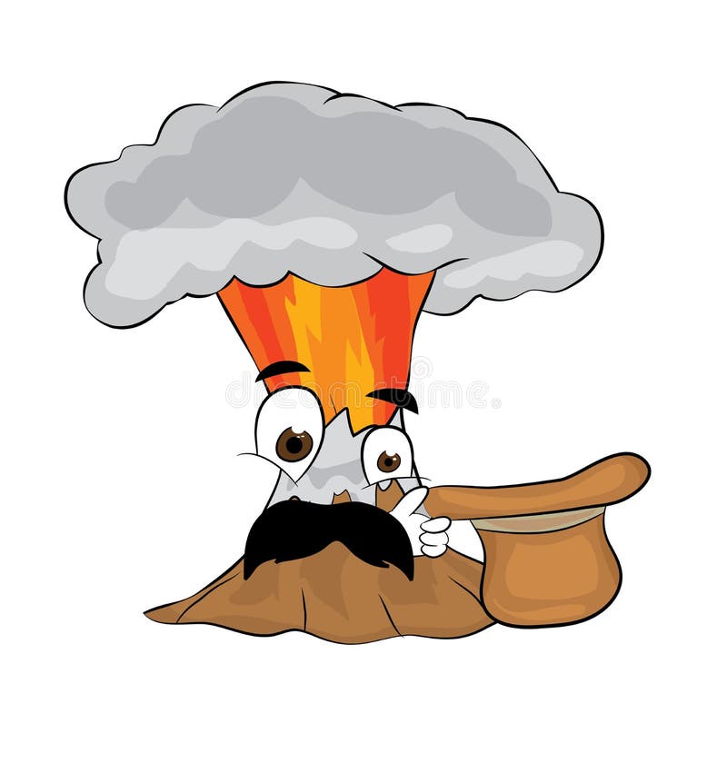 Sad volcano cartoon stock illustration. Illustration of lava - 49199678