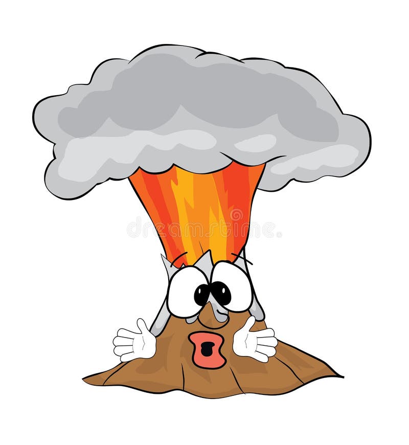 Sad volcano cartoon stock illustration. Illustration of lava - 49199678