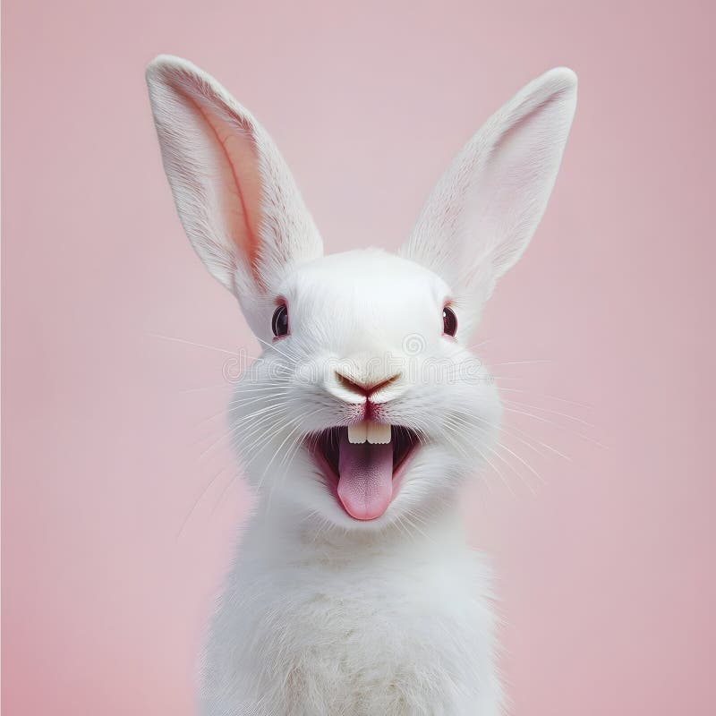 Surprised White Rabbit stock illustration. Illustration of white ...