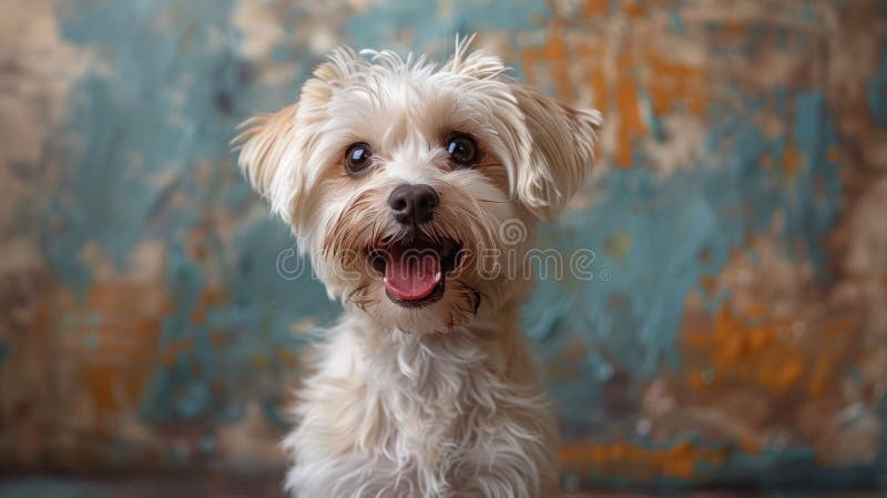 Surprised White Scruffy Dog with Silly Expression Stock Image - Image ...