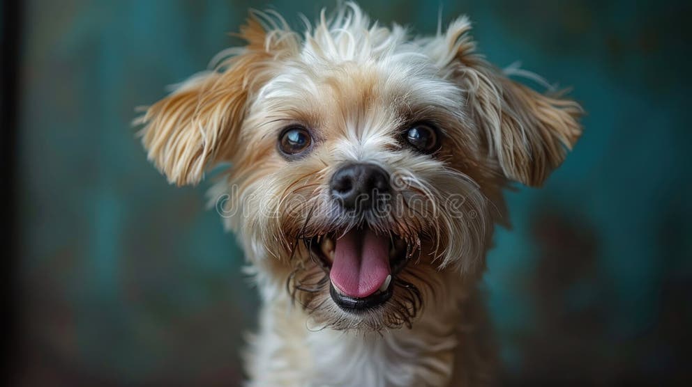Surprised White Scruffy Dog with Silly Expression Stock Photo - Image ...