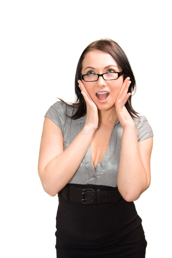 Surprised woman stock photo. Image of smile, emotion - 12034390