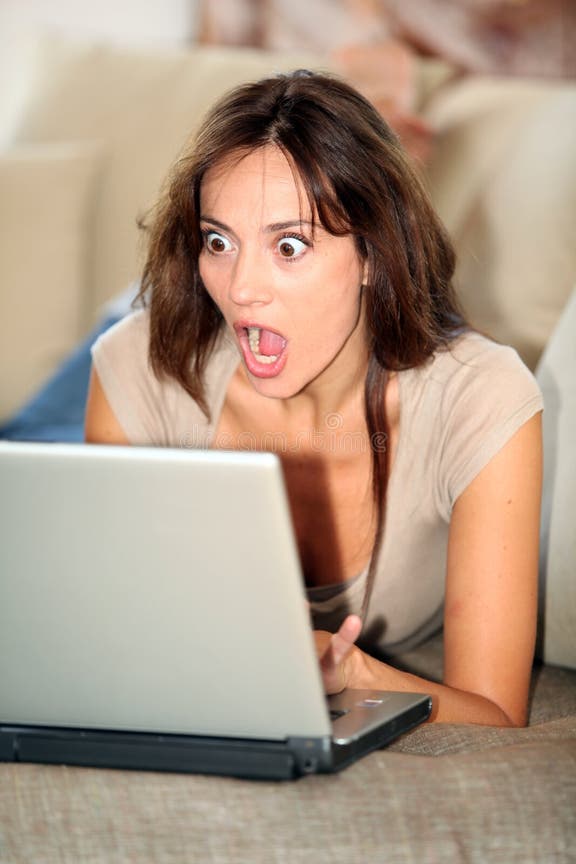 Surprised woman stock photo. Image of network, social - 15459914