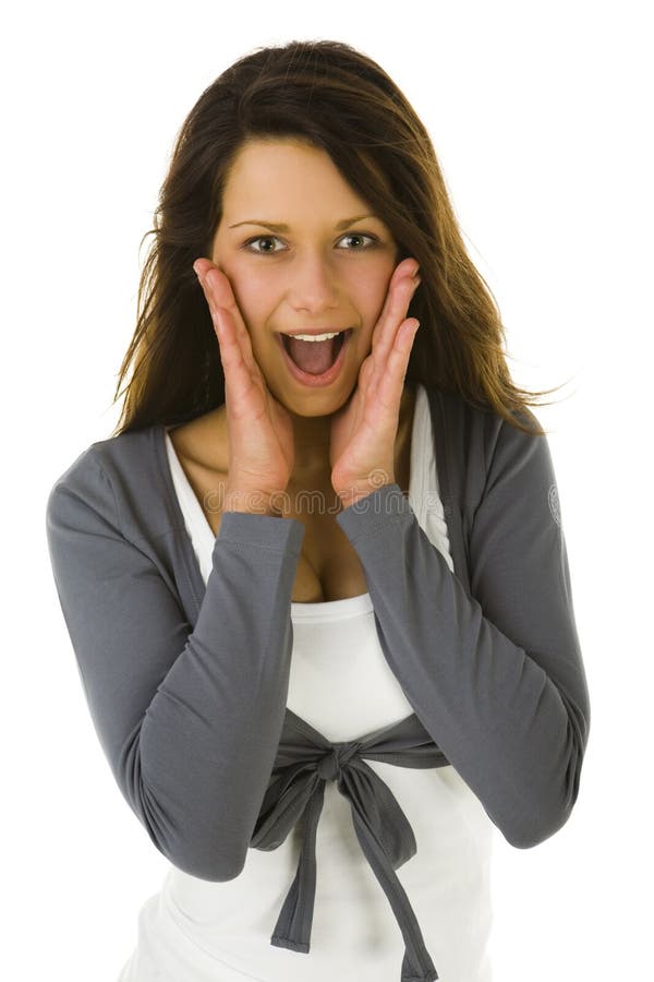 Surprised woman stock photo. Image of camera, astonished - 4861132